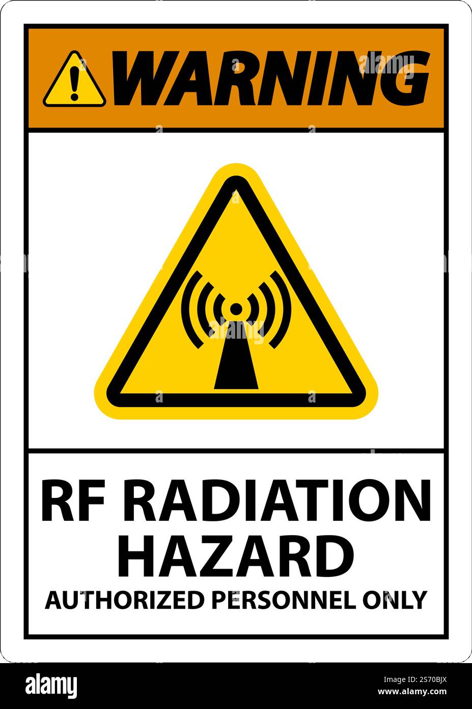 Warning RF Radiation Hazard Authorized Only Sign On White Background ...