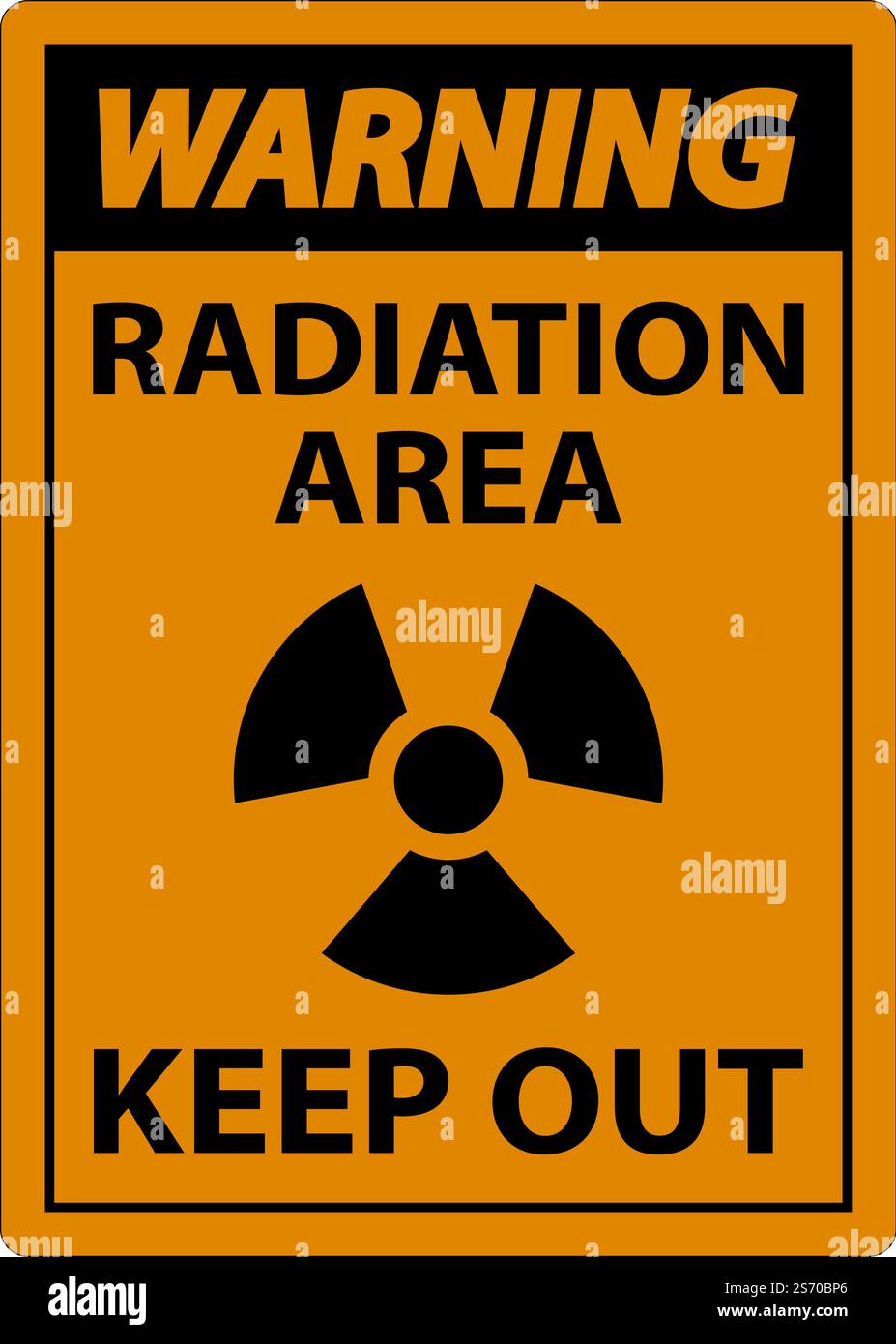 Warning Radiation Area Keep Out Sign On White Background Stock Vector ...
