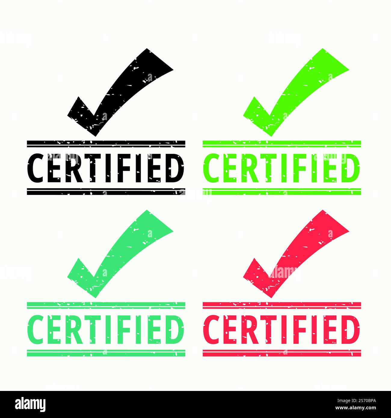 certified rubber stamp with check mark Stock Vector Image & Art - Alamy