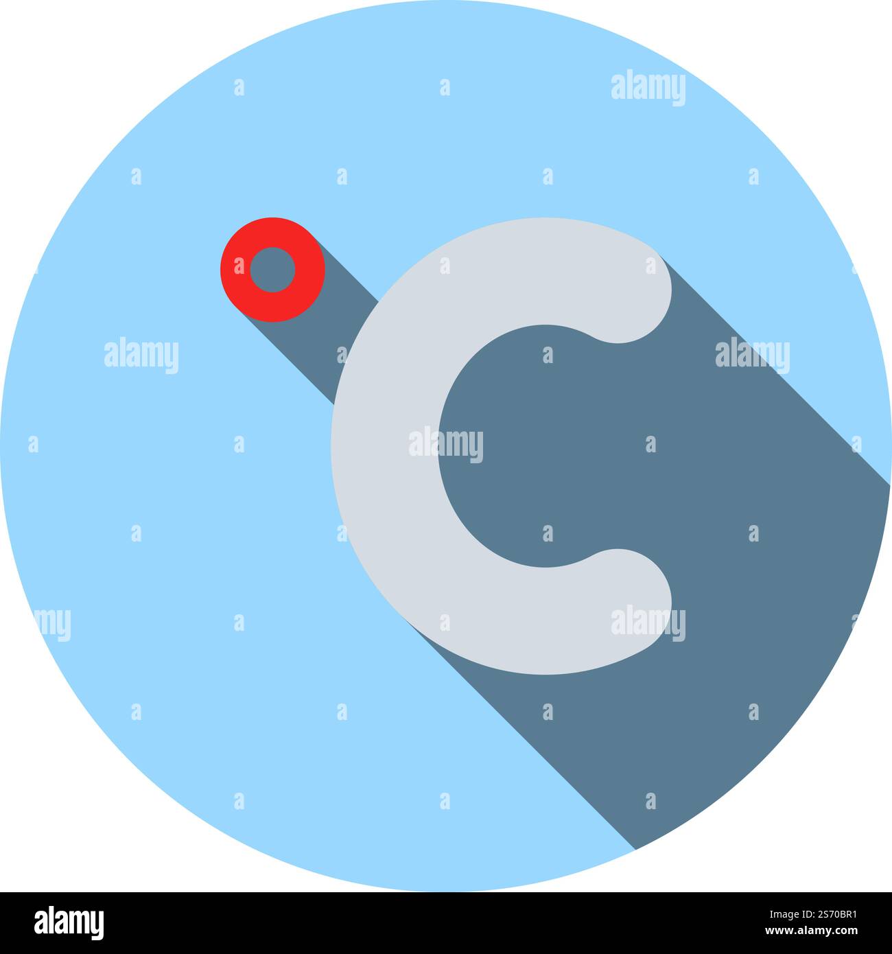 Celsius Degree Icon. Flat Circle Stencil Design With Long Shadow ...