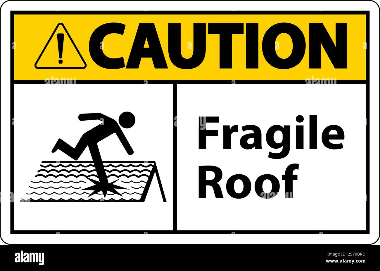 Caution Fragile Roof Sign On White Background Stock Vector Image & Art - Alamy