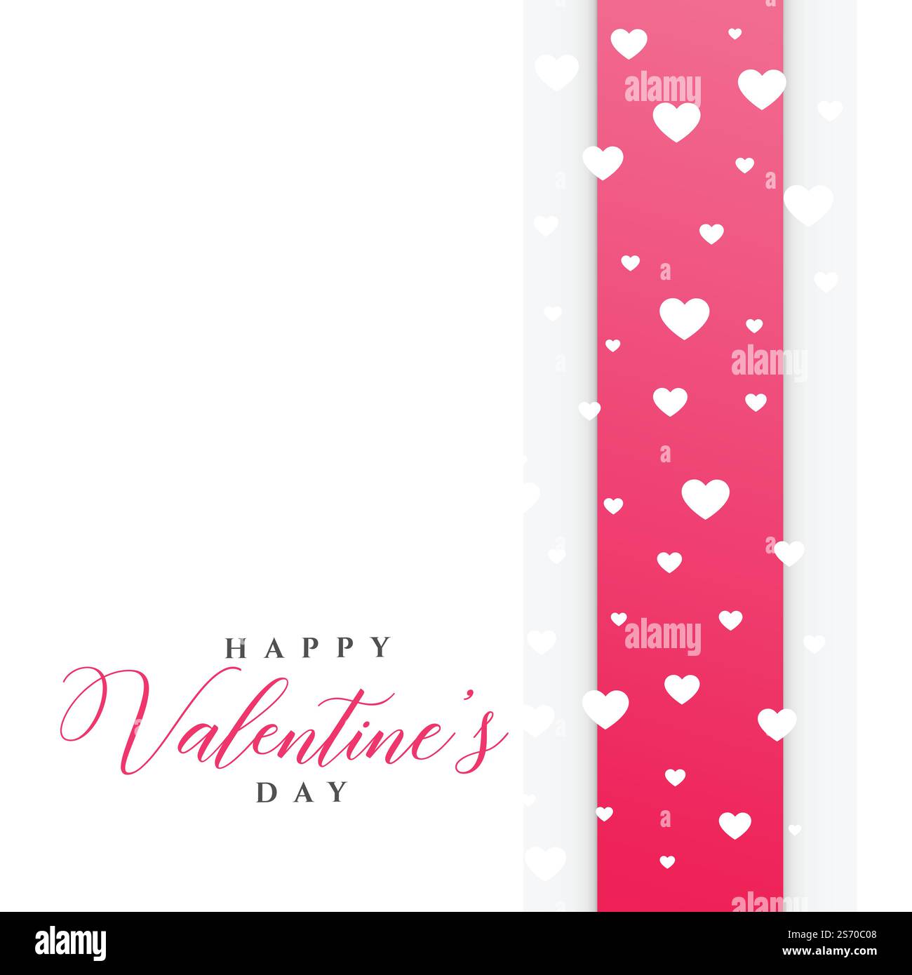 clean valentine’s day greeting template with hearts Stock Vector Image ...