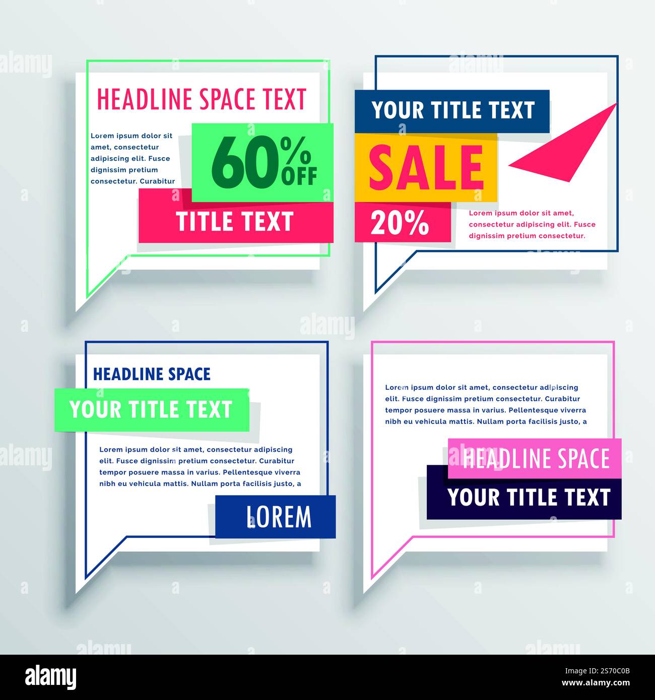 promotional sale banners collection in different styles Stock Vector ...
