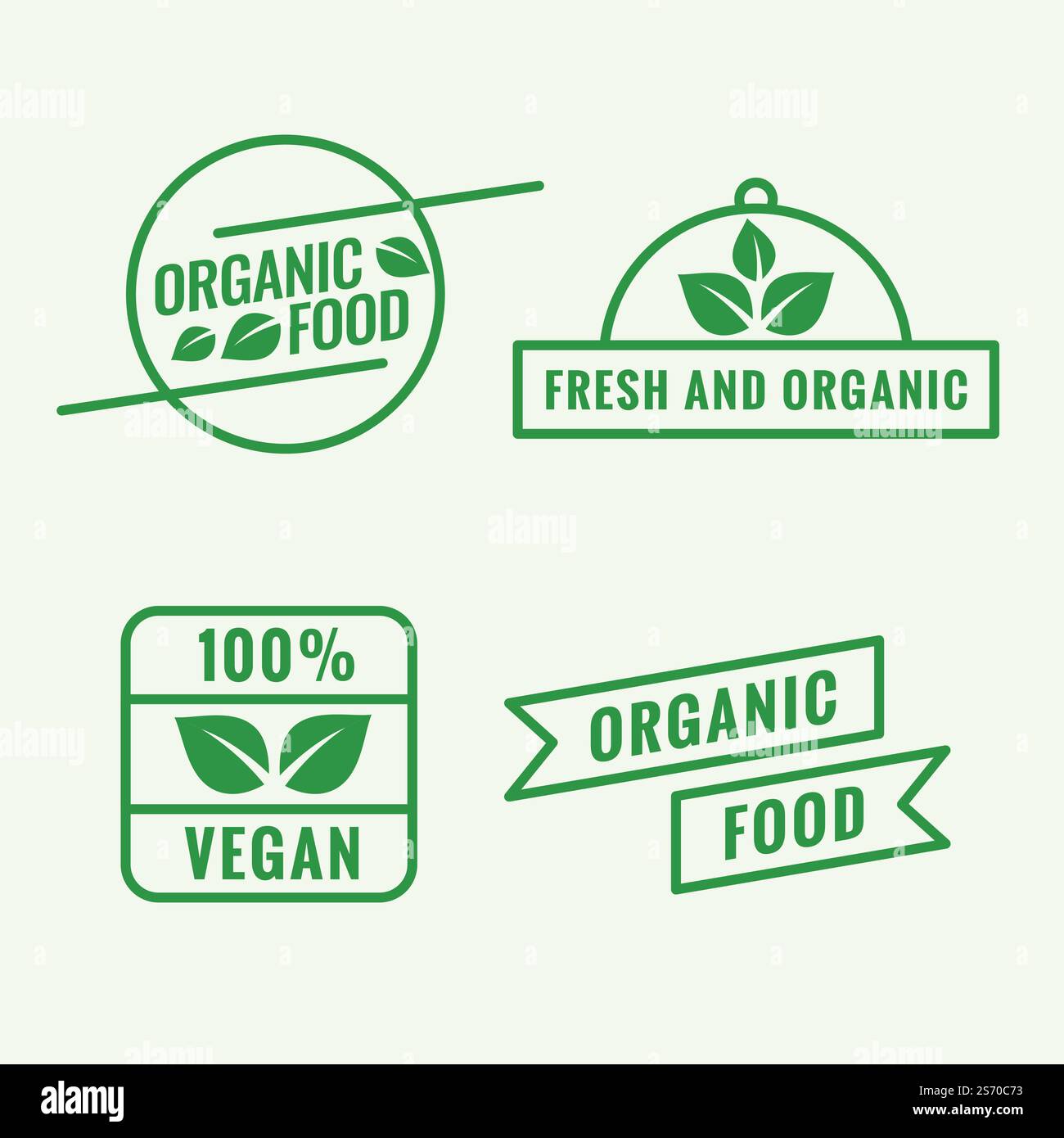 set of organic food labels in line style Stock Vector Image & Art - Alamy