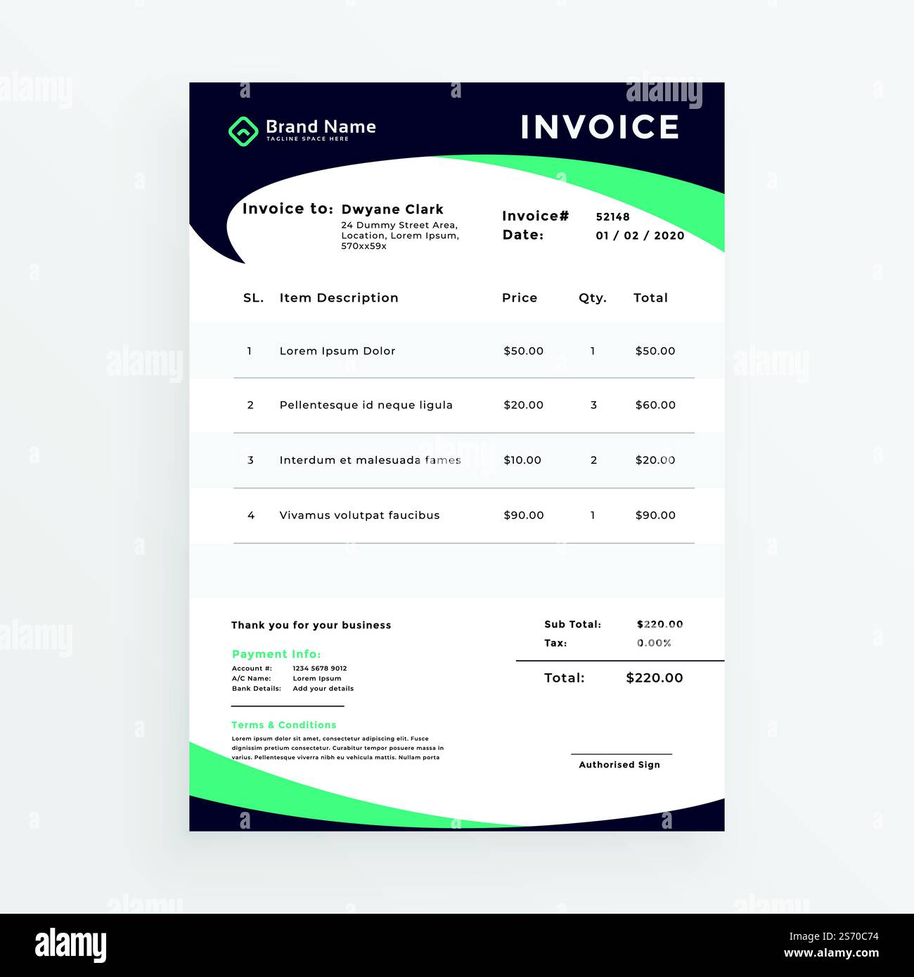 elegant professional invoice template design Stock Vector Image & Art ...