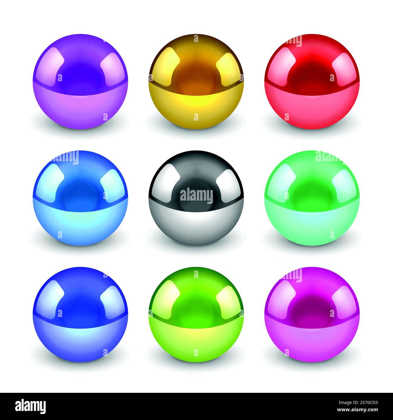 3d shiny metallic balls set Stock Vector Image & Art - Alamy