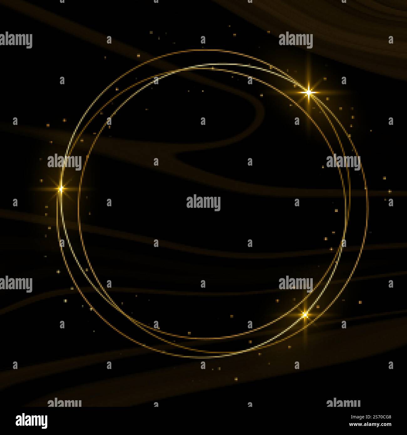 shiny golden frame with sparkles black background design Stock Vector ...