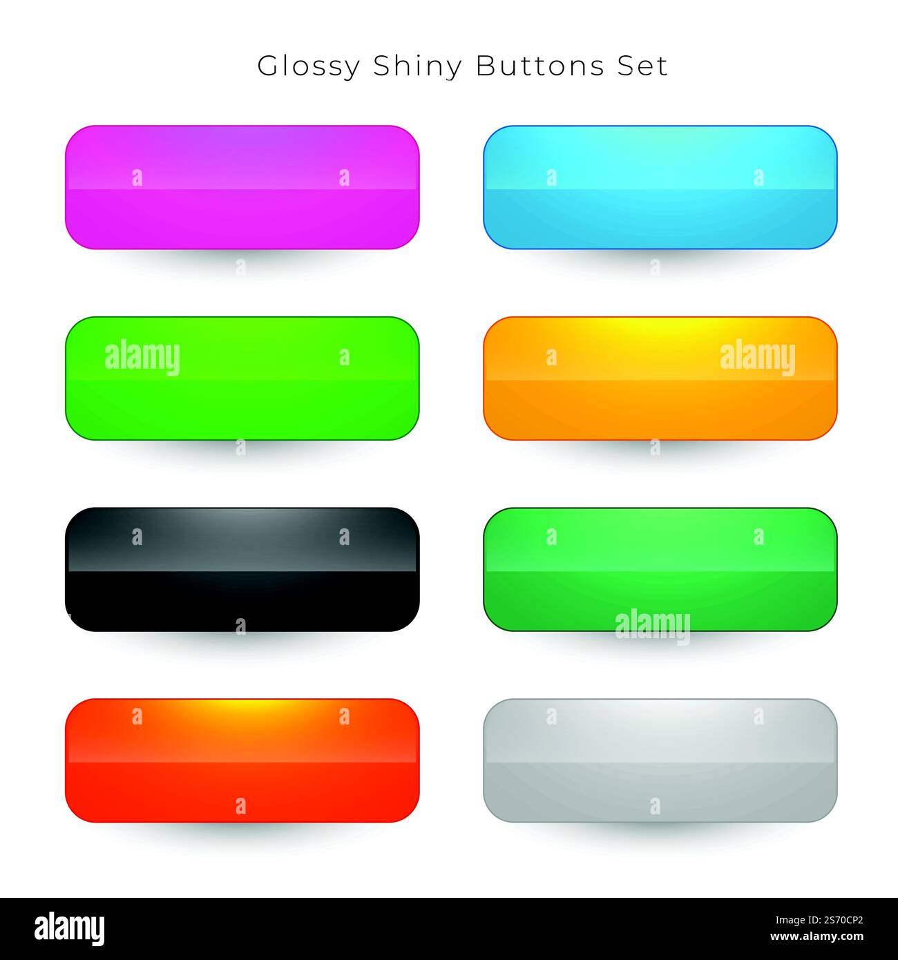 shiny web buttons in eight colors set Stock Vector Image & Art - Alamy