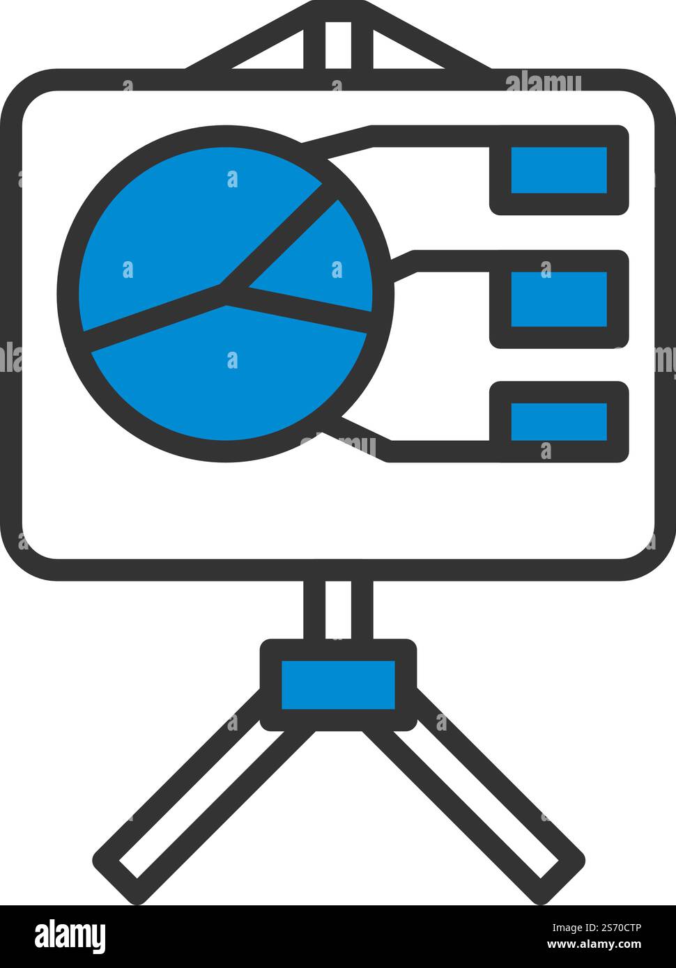Icon Of Presentation Stand. Editable Bold Outline With Color Fill ...