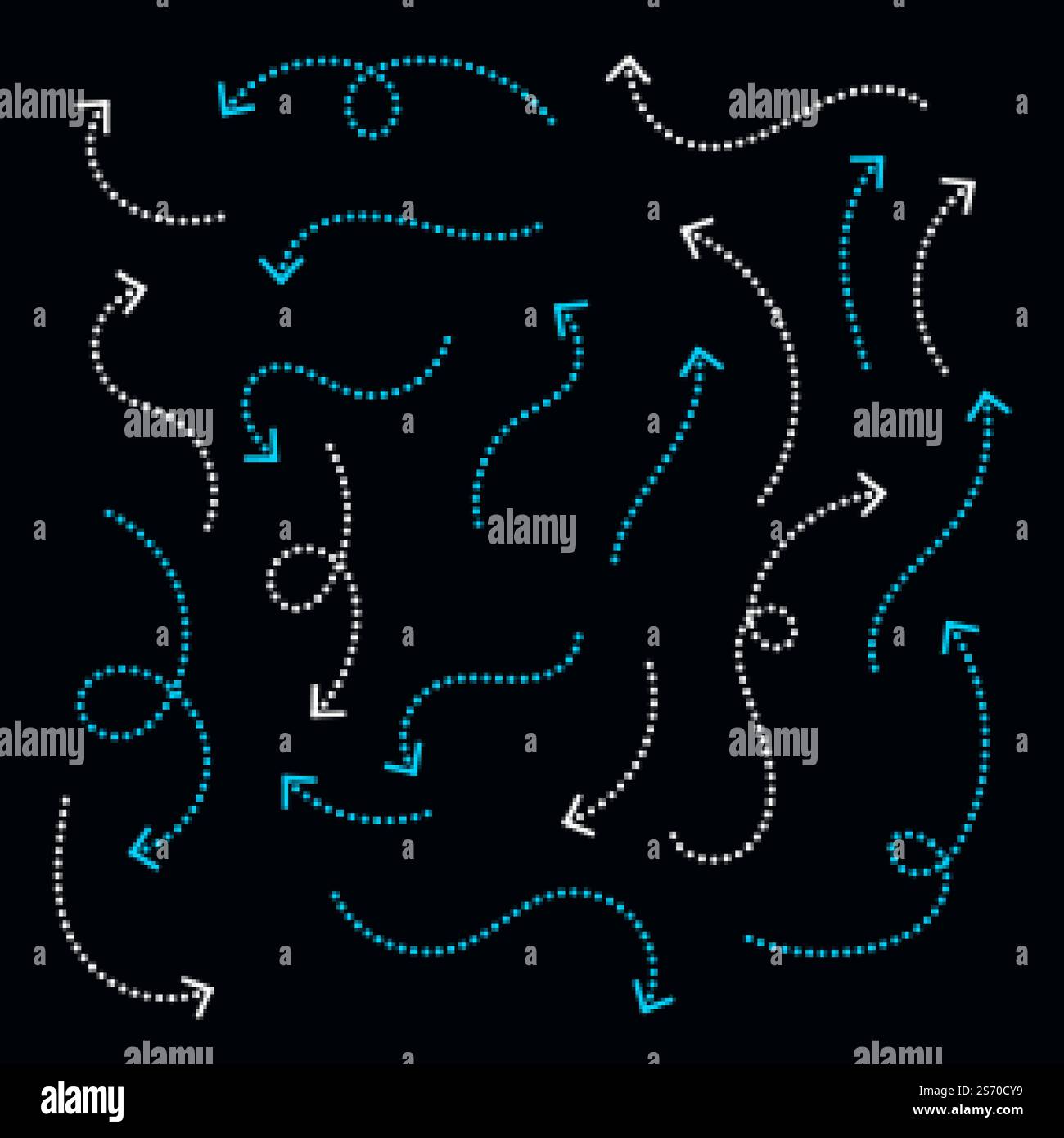 hand drawn doodle style dots arrow collection Stock Vector Image & Art ...