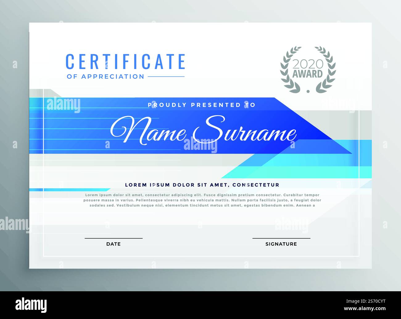 modern blue horizontal diploma certificate template Stock Vector Image ...
