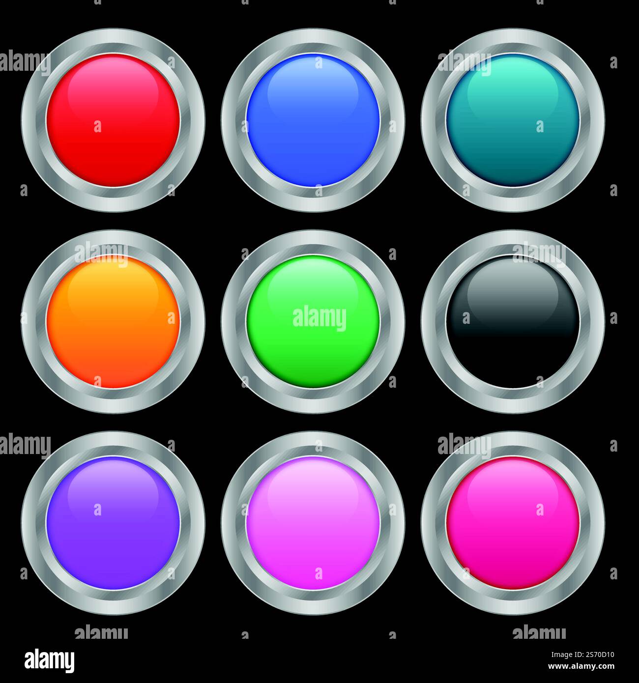 nine round shiny buttons in different colors Stock Vector Image & Art ...