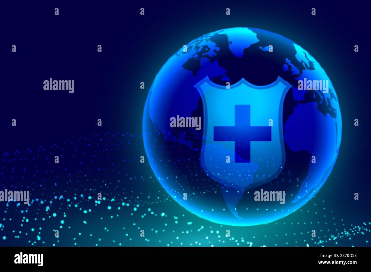 medical shield protecting earth from global crisis Stock Vector Image ...