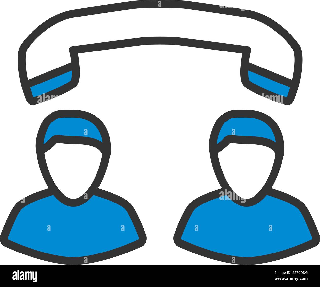 Icon Of Telephone Conversation. Editable Bold Outline With Color Fill ...