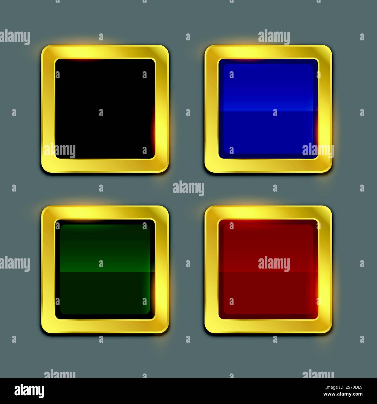 golden shiny frame button in four colors set Stock Vector Image & Art ...