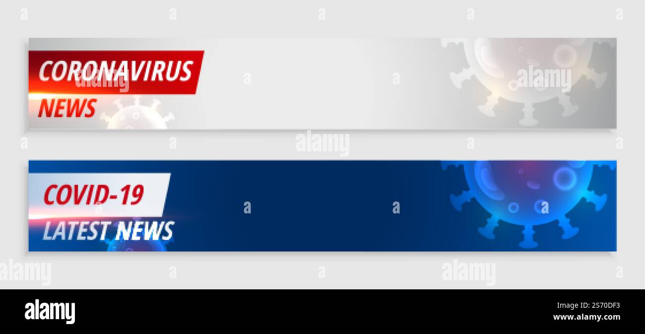 coronavirus latest news banner in two colors set Stock Vector Image ...