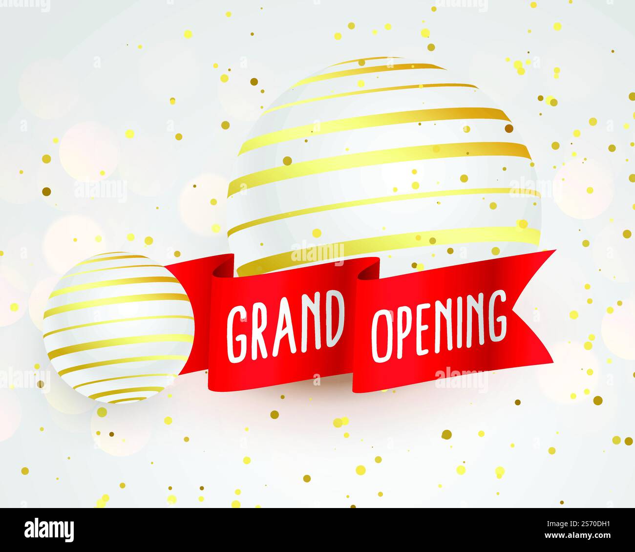 3d style grand open banner template with red ribbons Stock Vector Image ...