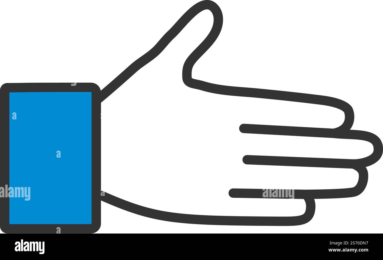 Open Hend Icon. Editable Bold Outline With Color Fill Design. Vector ...