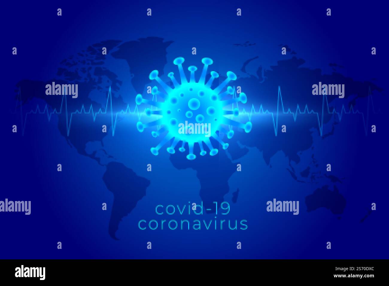 covid19 coronavirus global pandemic background in blue shades Stock ...