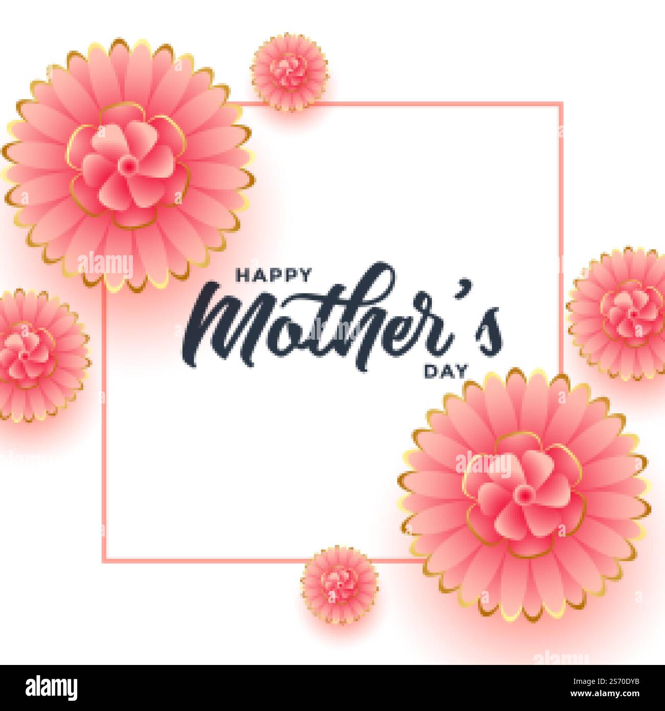 happy mothers day beautiful flower background design Stock Vector Image ...