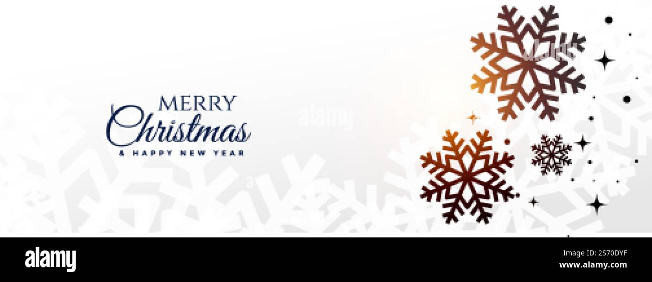 merry christmas white snow flakes banner design Stock Vector Image ...