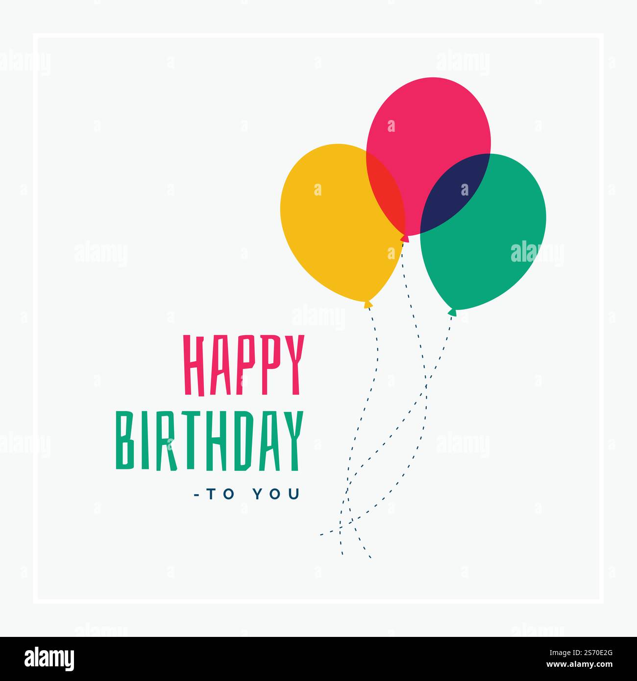 simple happy birthday greeting design vector illustration. simple happy ...