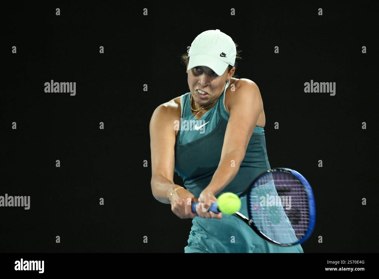 Melbourne, Australia. 18th Jan, 2025. Madison Keys of USA returns ...