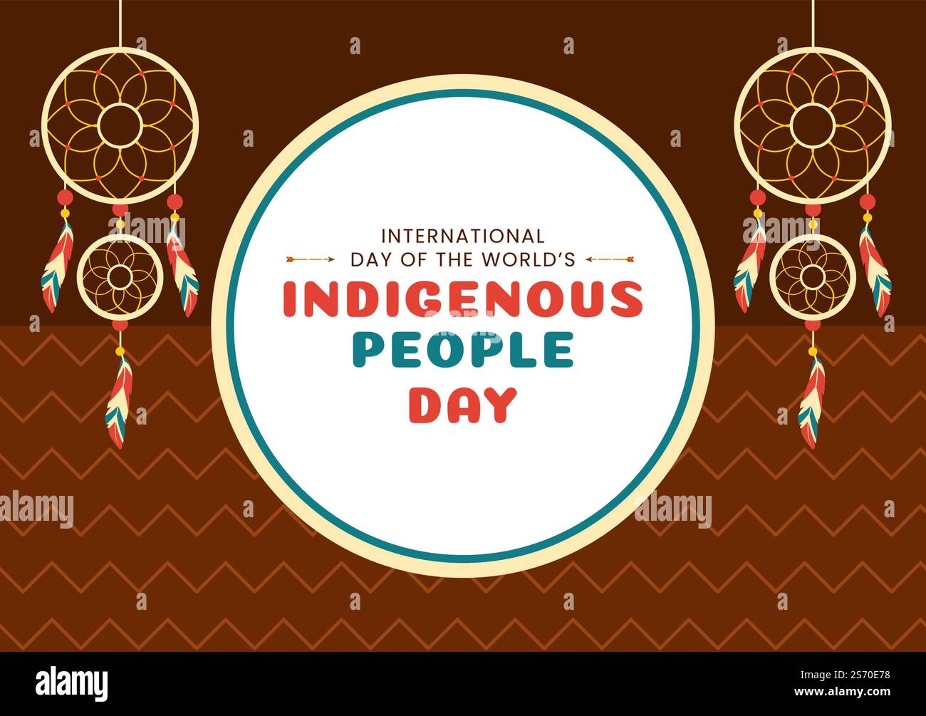 Worlds Indigenous Peoples Day on August 9 Hand Drawn Cartoon Flat ...