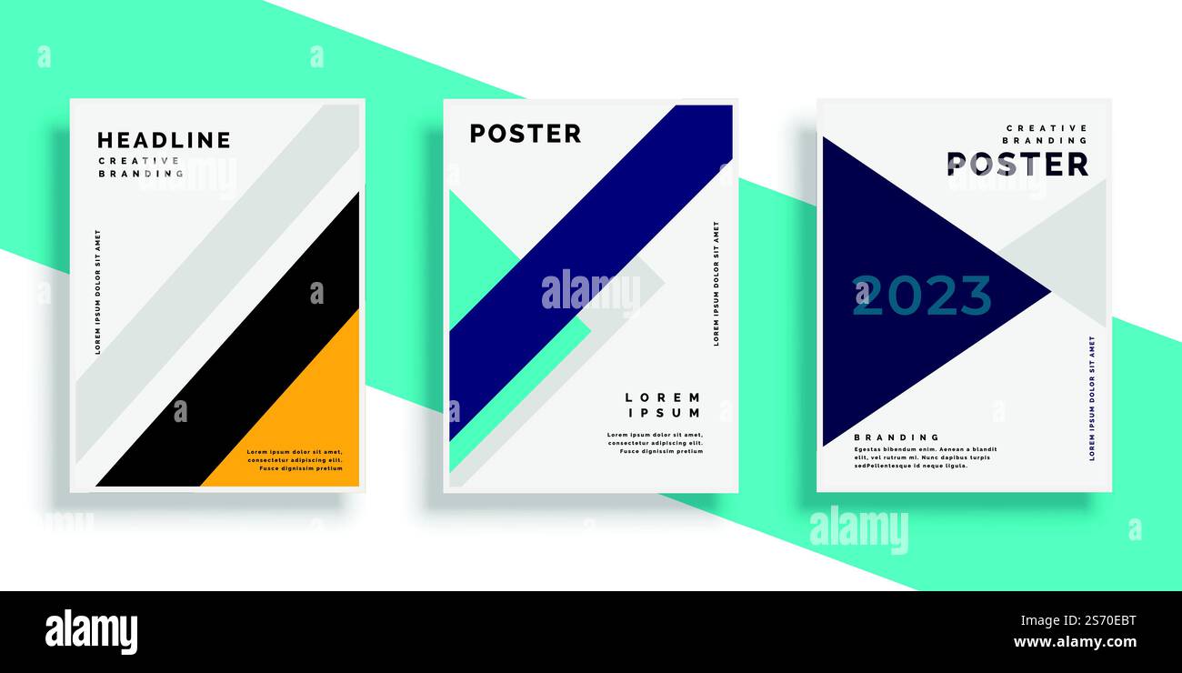 geometric book cover flyer designs set Stock Vector Image & Art - Alamy