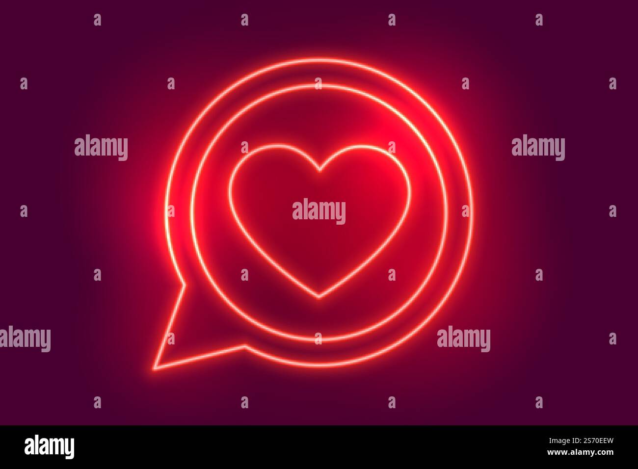 neon love heart chat symbol background design Stock Vector Image & Art ...