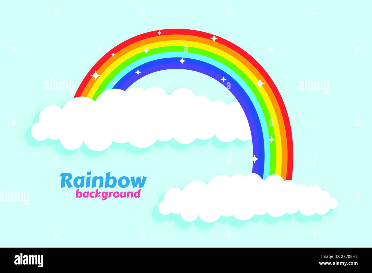 arched rainbow with clouds background Stock Vector Image & Art - Alamy