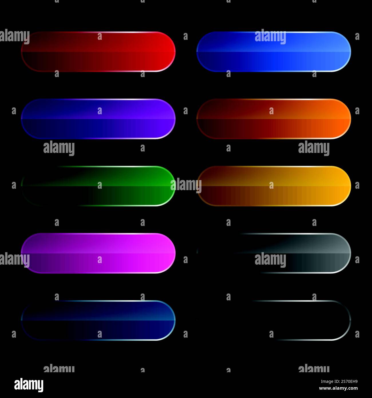 shiny wide rounded buttons set Stock Vector Image & Art - Alamy
