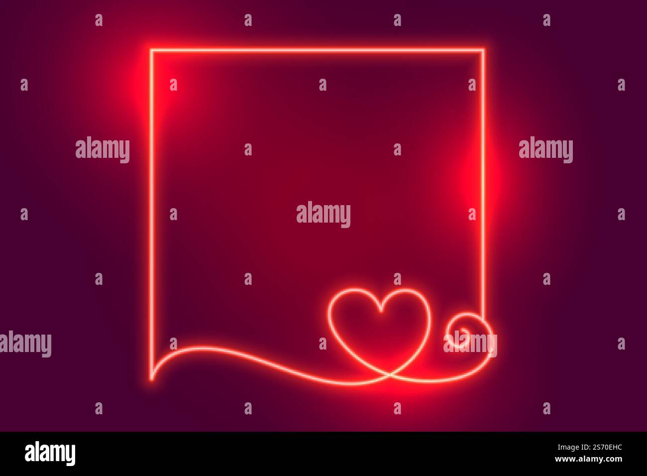 glowing creative neon heart frame with text space Stock Vector Image ...