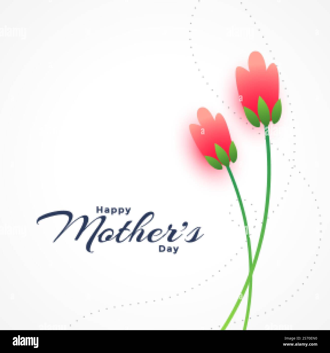 happy mothers day wishes card with two flowers Stock Vector Image & Art - Alamy