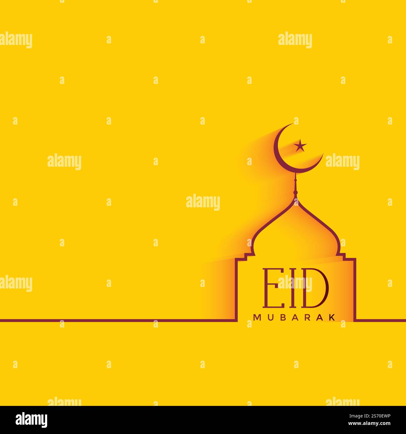 minimal eid festival background with mosque shape Stock Vector Image ...