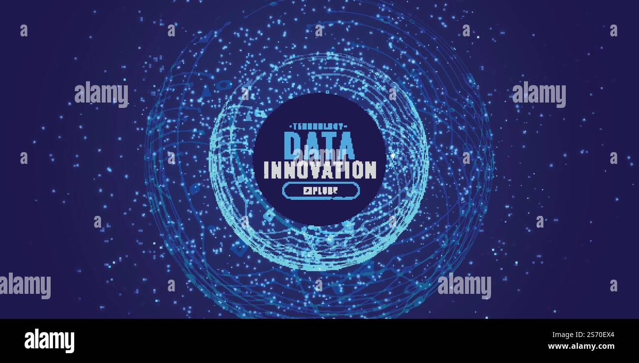 digital background with particles burst technology concept Stock Vector ...