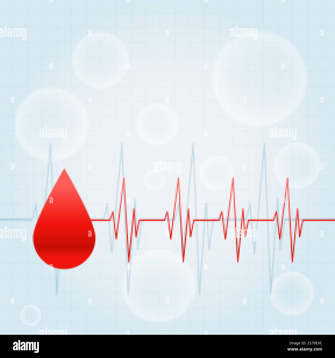 blood drop with heartbeat lines medical background Stock Vector Image ...