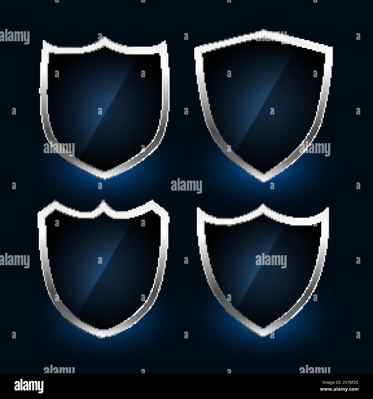 metallic shield symbols or badges design set Stock Vector Image & Art ...