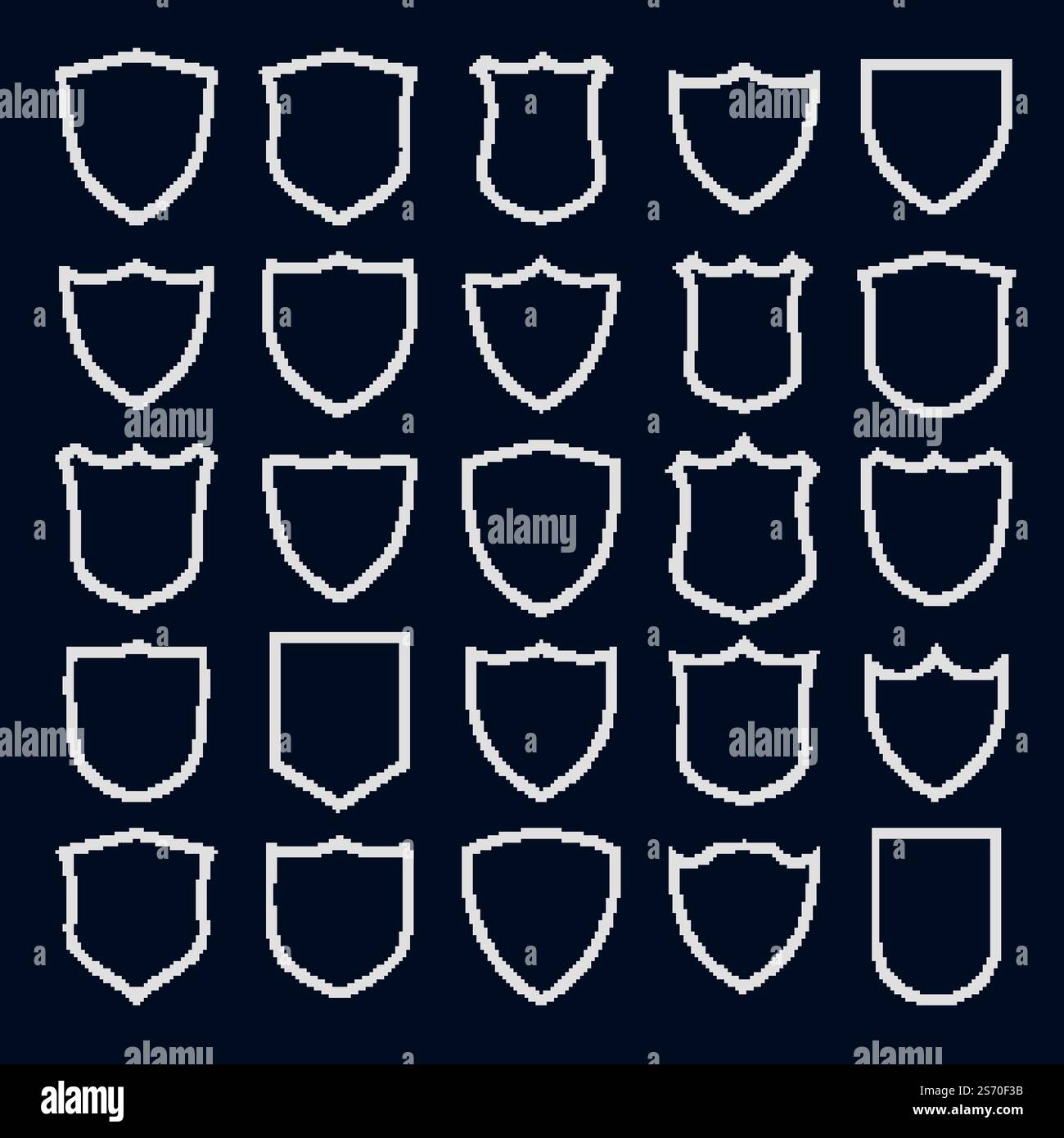 set of line style shield symbols and icons Stock Vector Image & Art - Alamy
