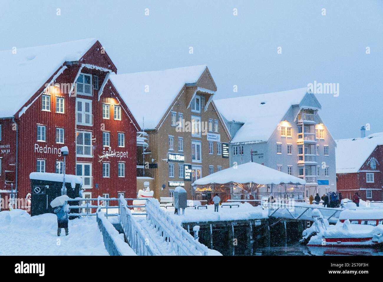 Tromsø, Norway - January 12th 2024: Main harbour of Tromsø, with ...