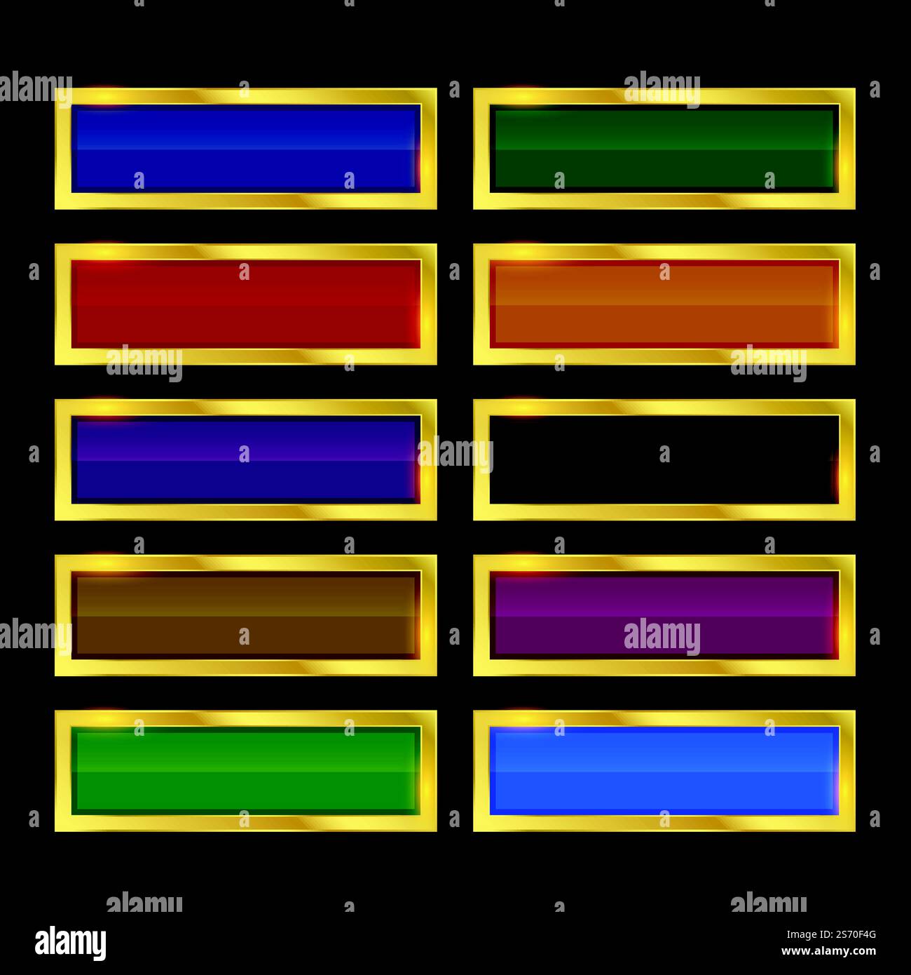 rectangle buttons with golden border Stock Vector Image & Art - Alamy
