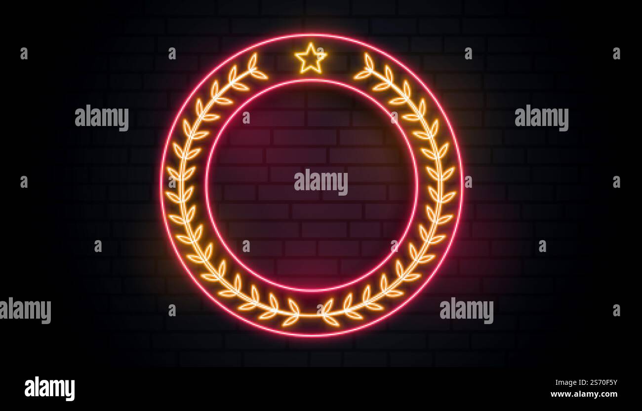 Christmas wreath neon sign Stock Vector Images - Alamy