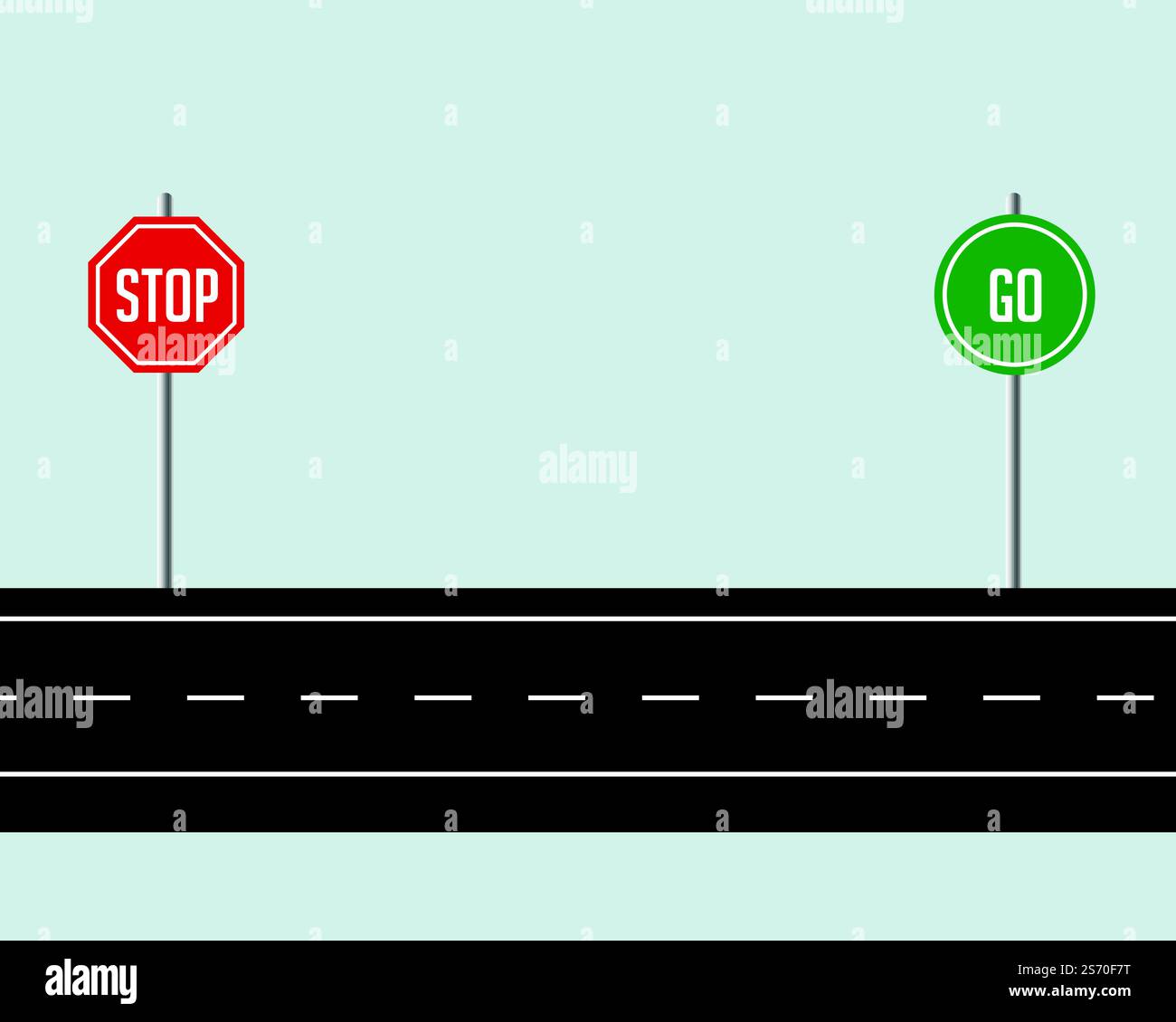 road pathway with stop and go sign Stock Vector Image & Art - Alamy