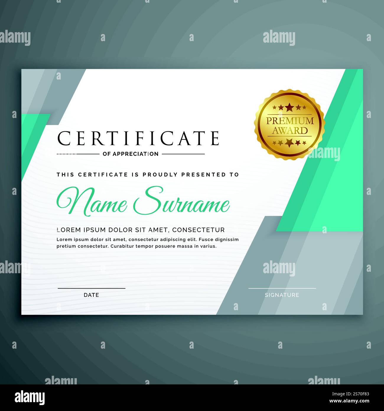 stylish certificate template design with geometric shapes Stock Vector ...