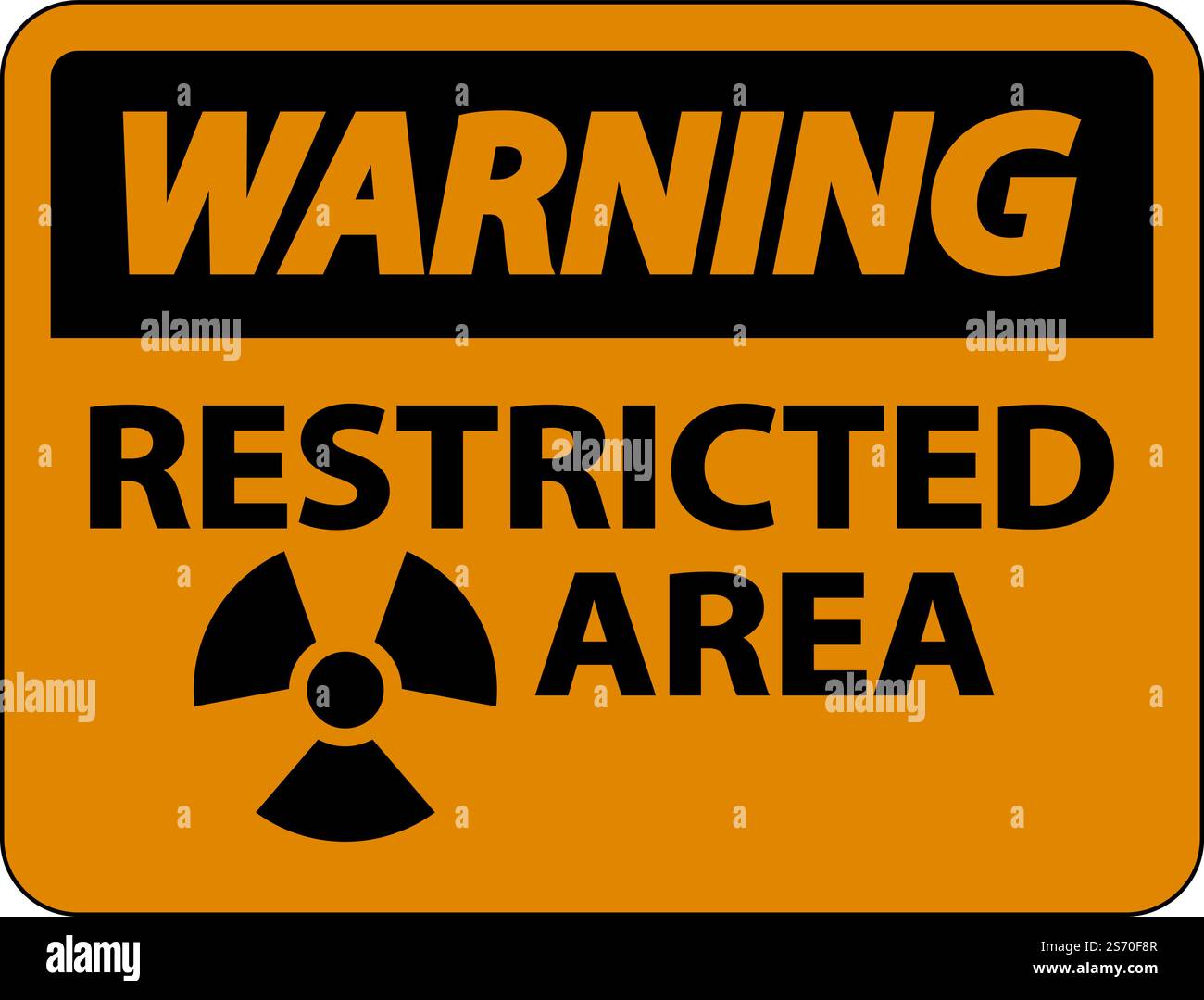 Warning Restricted Area Sign On White Background Stock Vector Image ...