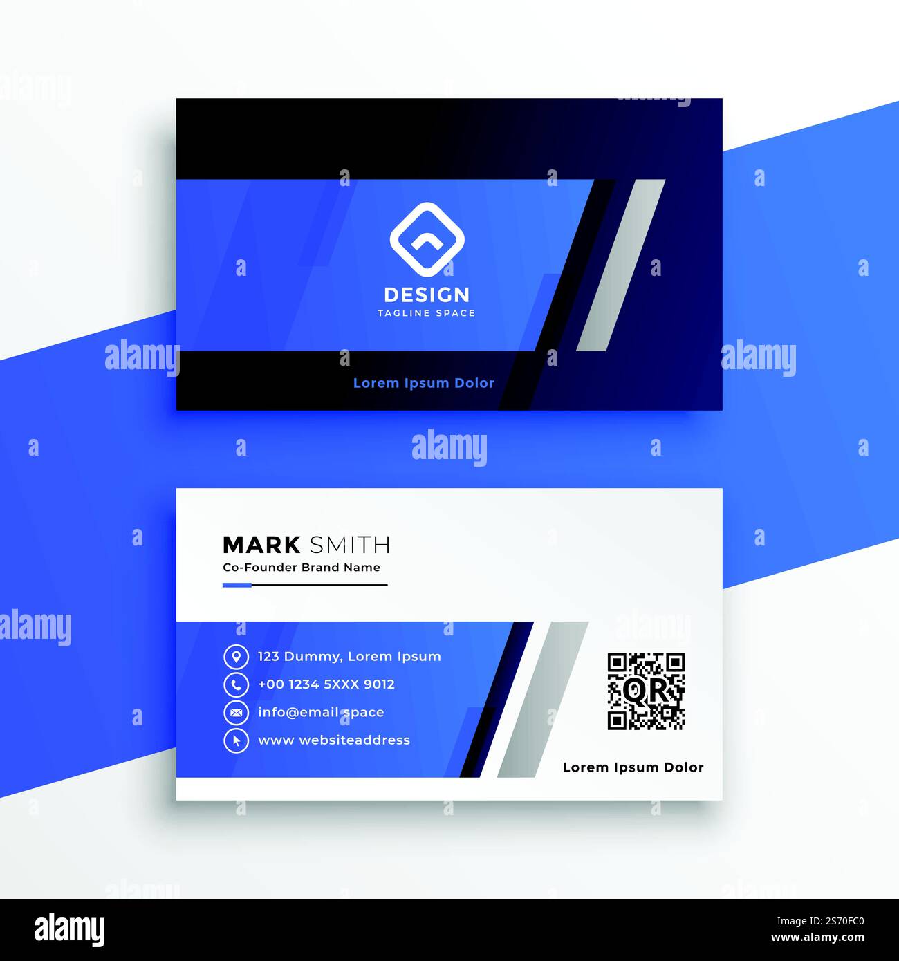 abstract blue business card desigm Stock Vector Image & Art - Alamy