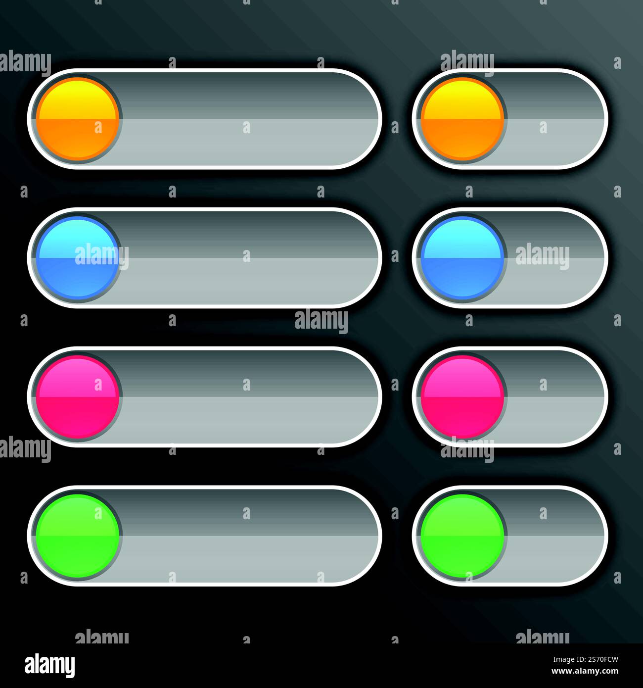 gray buttons set in different sizes Stock Vector Image & Art - Alamy