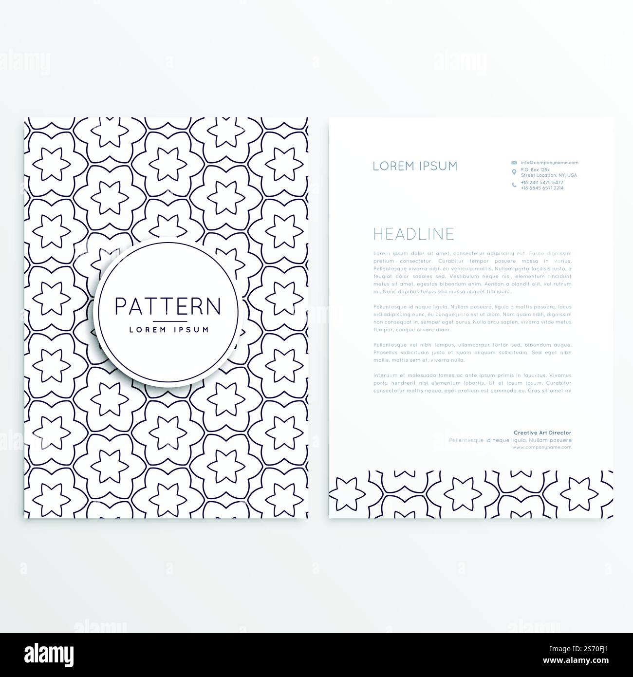 letterhead template with front and back side both Stock Vector Image ...