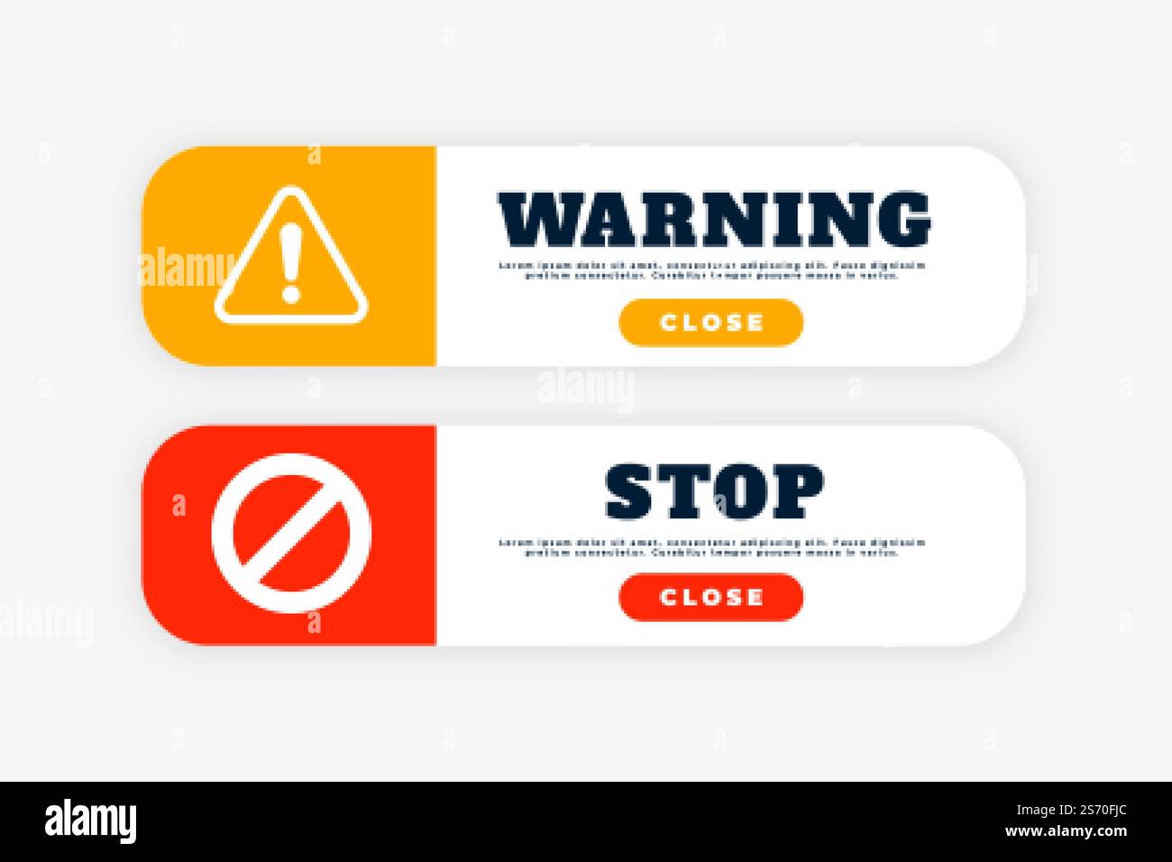 warning and stop sign button for web purpose Stock Vector Image & Art ...