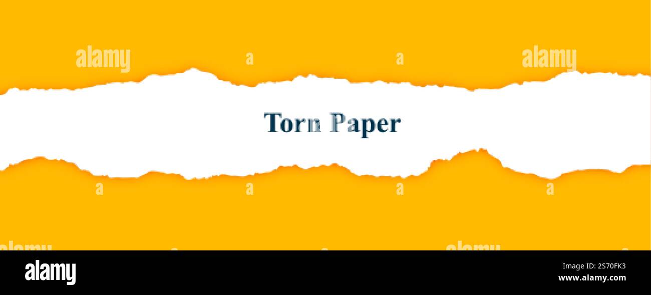 yellow banner with white torn ripped paper Stock Vector Image & Art - Alamy